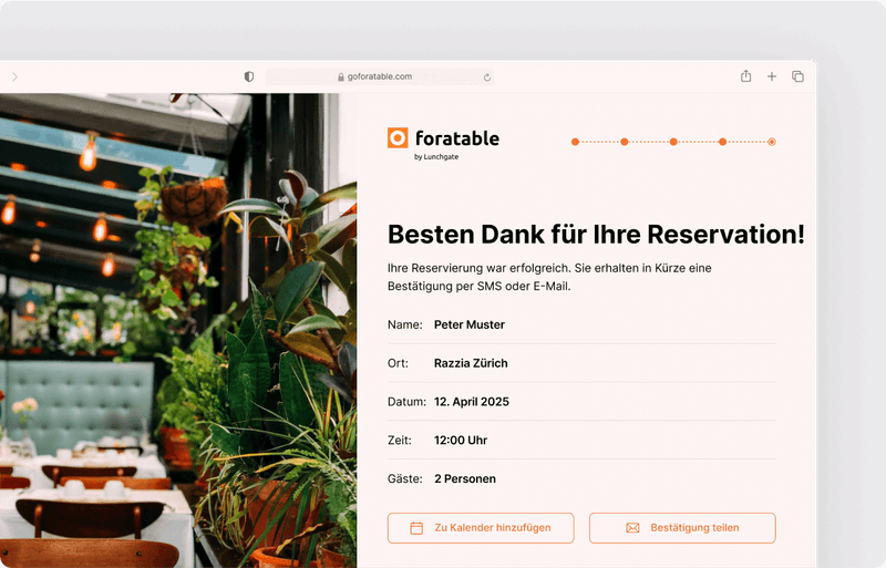 Restaurant Reservierungssystem - foratable